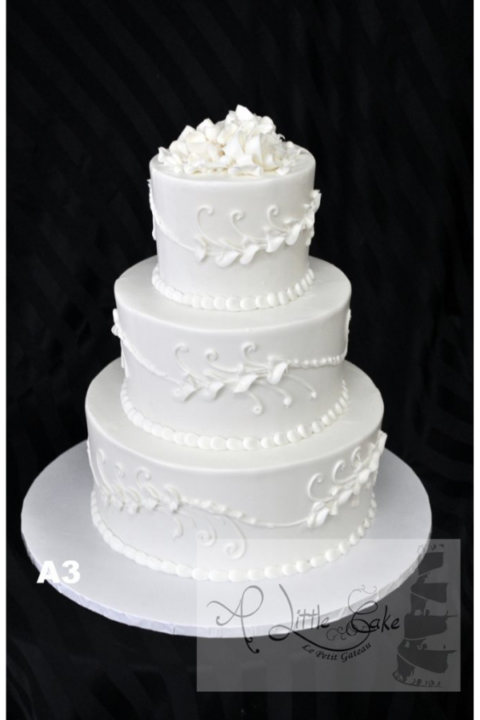 A3 – Fancy Buttercream Wedding Cake With Floral Design
