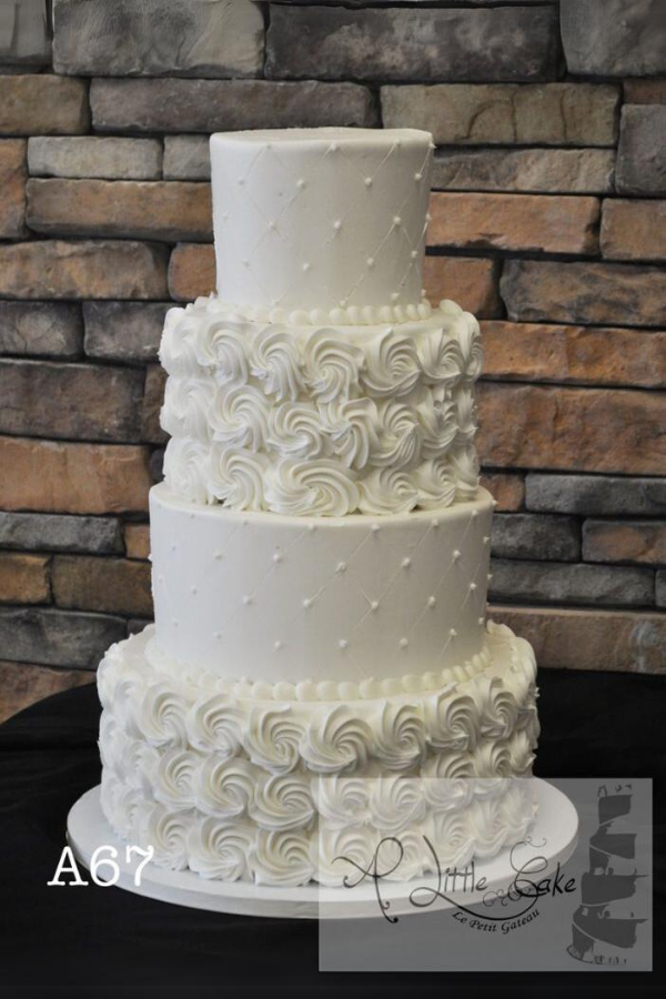 A67 – Quitting And Rosettes Buttercream Wedding Cake