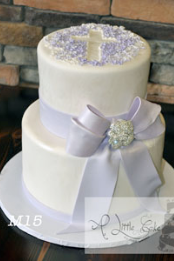 M14 – Purple Bow Communion Cake
