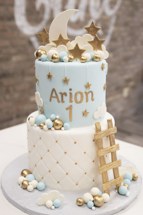 Moon And Stars Baby Shower / 1st Birthday Tier Cake