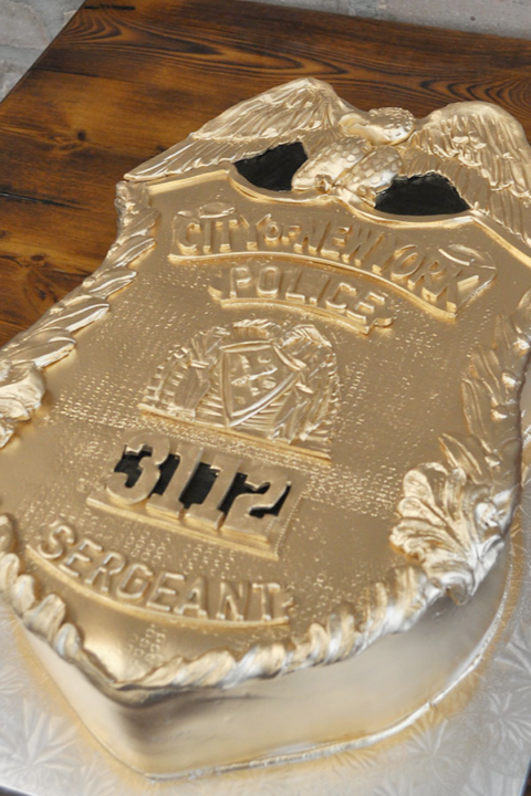 Sculpted Police Badge Cake