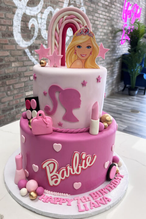 2 tier Fondant Barbie Birthday Cake