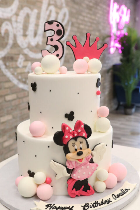 2 Tier Minnie Mouse Birthday Cake